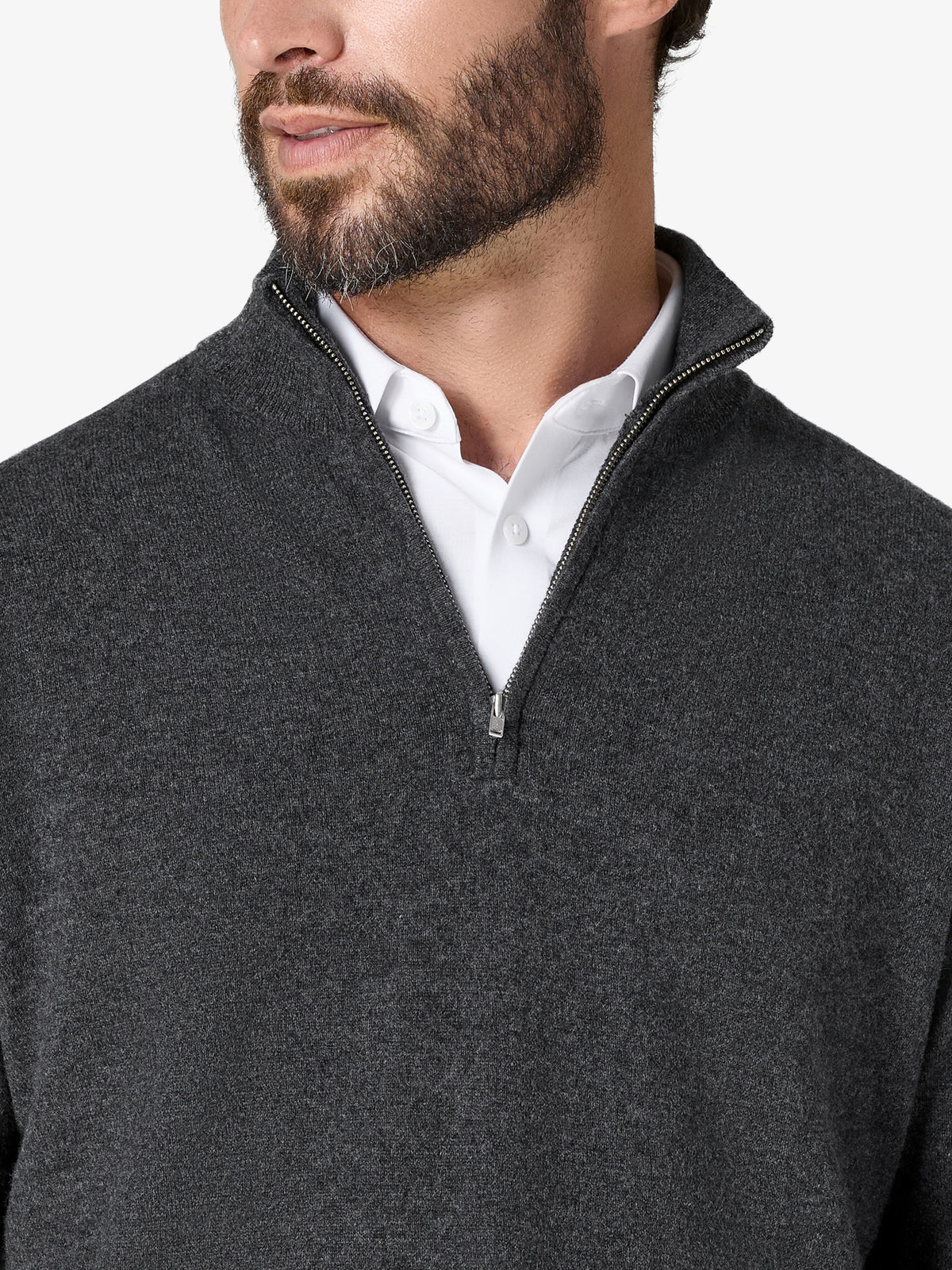 xSweater Cashmere Half-Zip - Dark Grey